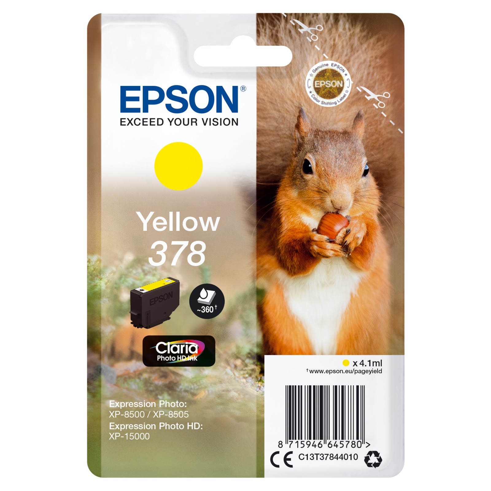 Epson Yellow Claria Photo HD 378 T3784 | CyberPhoto