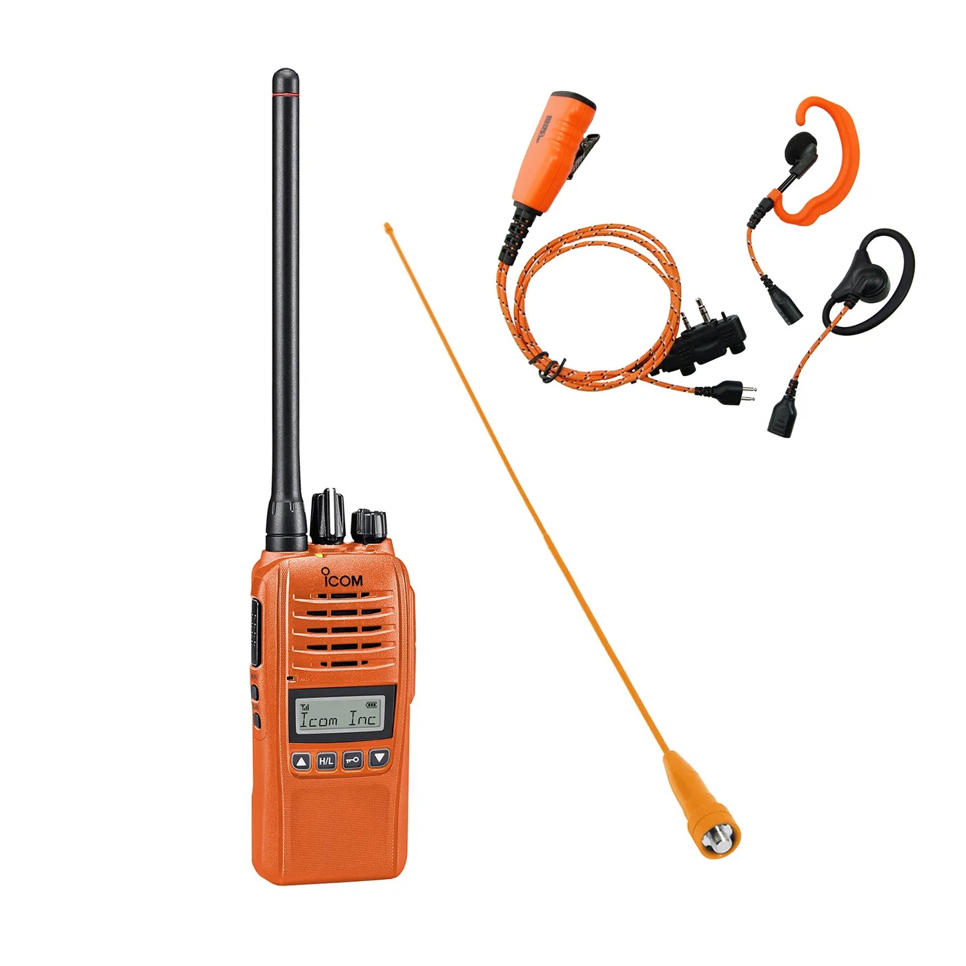 Icom ProHunt Basic 2 jaktradiopaket, Orange - 155Mhz med headset ProEquip PRO-U610LA och lång ...